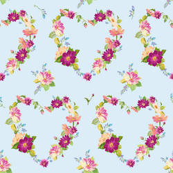 Spring flowers heart background Royalty Free Vector Image