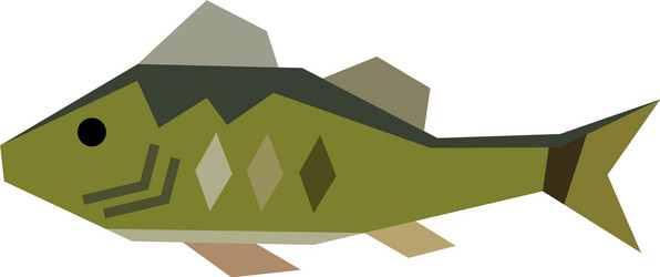 Flat style fish geometric Royalty Free Vector Image