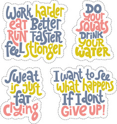 Fitness motivational quotes Royalty Free Vector Image