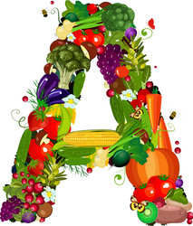 Letter vegetables l Royalty Free Vector Image - VectorStock