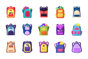 Full school backpack cartoon icon girlish student Vector Image