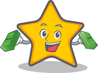 Cartoon sticker with gold star Royalty Free Vector Image