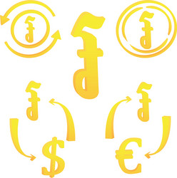 Cambodia riel currency symbol money sign contour Vector Image