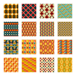 Set of fabric patterns flat Royalty Free Vector Image