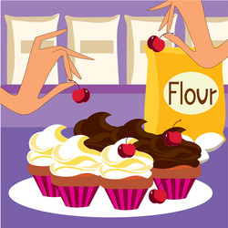 Making a cake Royalty Free Vector Image - VectorStock