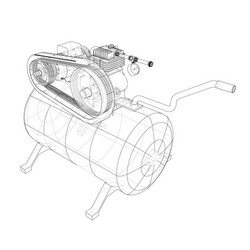 Outline air compressor Royalty Free Vector Image