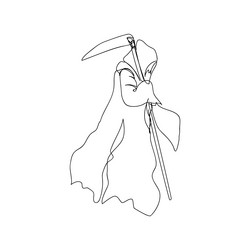 Grim reaper one line art continuous drawing Vector Image