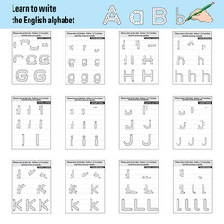 Learn to write english alphabet Royalty Free Vector Image