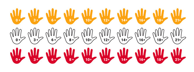 Age restriction icons big set mark limit Vector Image
