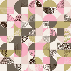 Grid seamless pattern with random geometric Vector Image