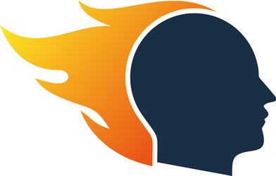 Skull on fire with flames Royalty Free Vector Image