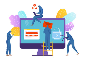 Hacker criminal character steal personal Vector Image