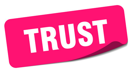 Trust sticker trust label Royalty Free Vector Image