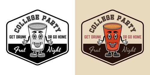 Collage party emblem badge label or logo Vector Image