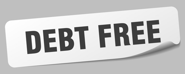 Debt free sticker debt free label Royalty Free Vector Image
