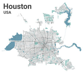 Large houston map Royalty Free Vector Image - VectorStock