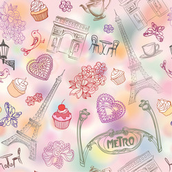 Paris seamless pattern Royalty Free Vector Image