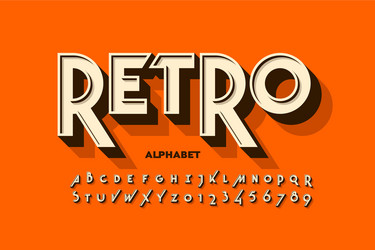 Retro font Royalty Free Vector Image - VectorStock