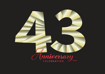 43 year anniversary celebration logotype Vector Image