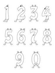 Cartoon number characters Royalty Free Vector Image