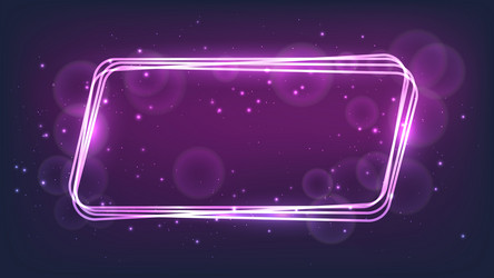 Neon trapezoid frame with shining effects Vector Image