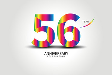 56 year anniversary celebration logo red Vector Image