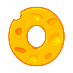 Cheese number 6 six font kids number figure 6 Vector Image