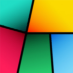 Five empty comic book page colorful template Vector Image