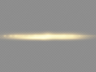 Golden glow line yellow horizontal light rays Vector Image