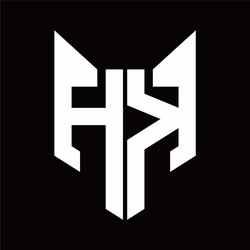 Hk logo monogram with circle and four taper shape Vector Image