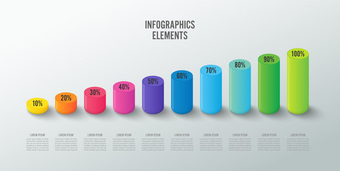 90 percent chart percentage infographic element Vector Image