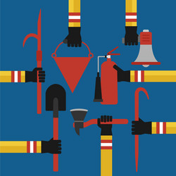 Flat modern design fire fighting concept set Vector Image