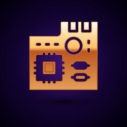 Gold electronic computer components motherboard Vector Image