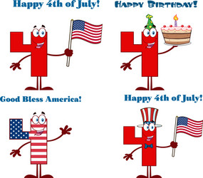 Funny red number one 1 cartoon character Vector Image