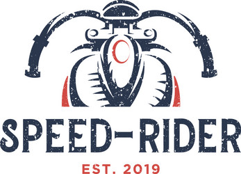 Rider vintage logo design inspiration in red Vector Image