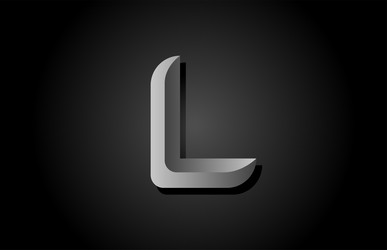 Alphabet letter l icon logo in black gradient Vector Image