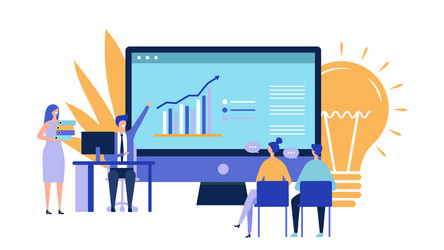 People with strategy for business project Vector Image