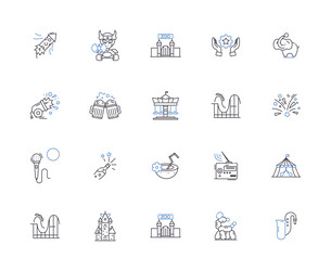 Celebration outline icons collection party Vector Image