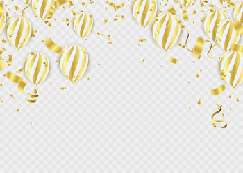 Gold balloons and celebration background template Vector Image