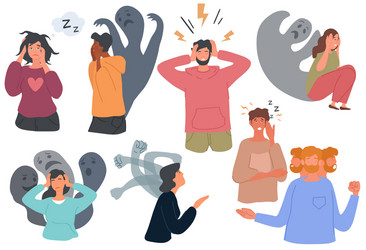 Stressed man deadling with mental health problems Vector Image