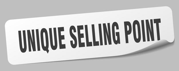 Unique selling point sticker unique selling point Vector Image