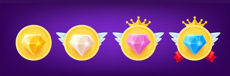 Different rank emblems with numbers game Vector Image