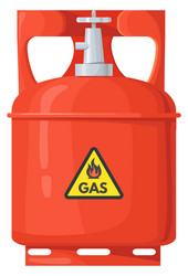 Red gas cylinder metal dangerous fuel cartoon Vector Image