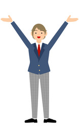 Genderless blazer uniform pose setquestioning Vector Image