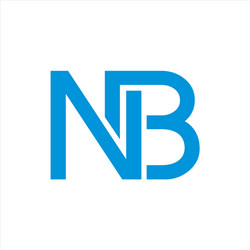Nb n b pixel letter logo with digital shattered Vector Image