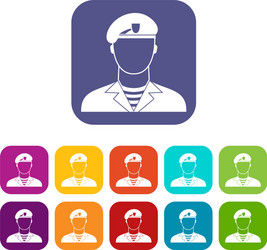 Modern army soldier icon white Royalty Free Vector Image