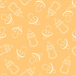 Seamless baby pattern in pink tones Royalty Free Vector