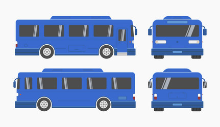 Public transport bus front view line icons Vector Image