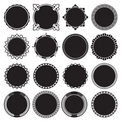 Collection of round decorative border frames Vector Image