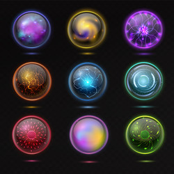 Realistic crystal ball poster 3d magic glass Vector Image